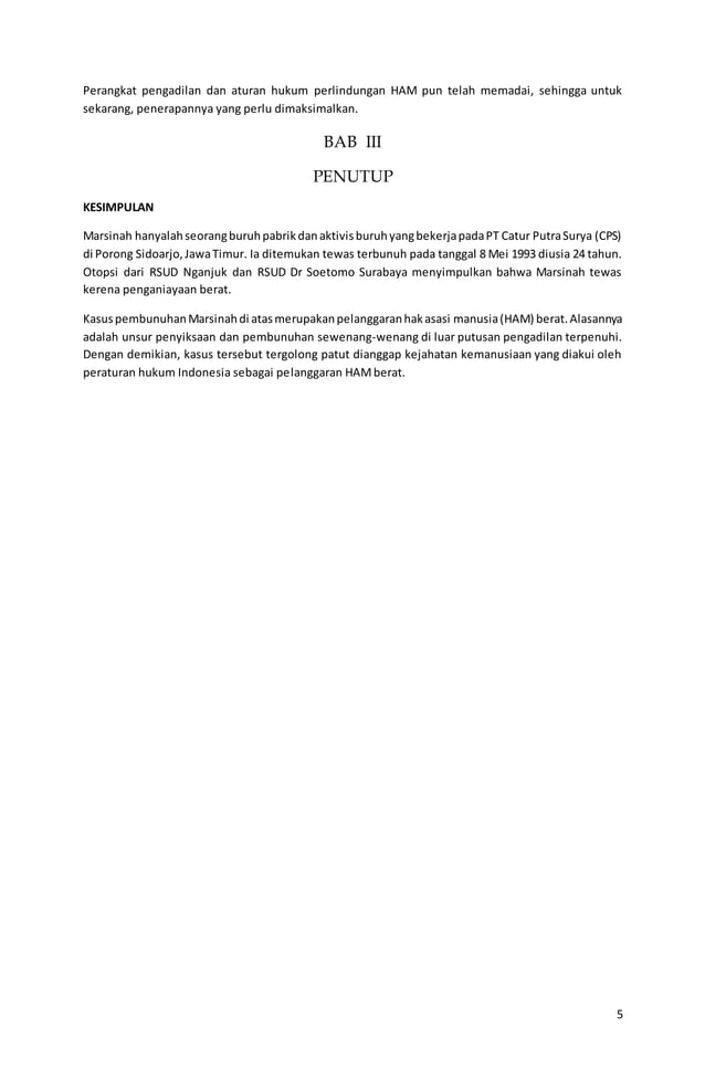 Makalah ham marsinah | DOCX