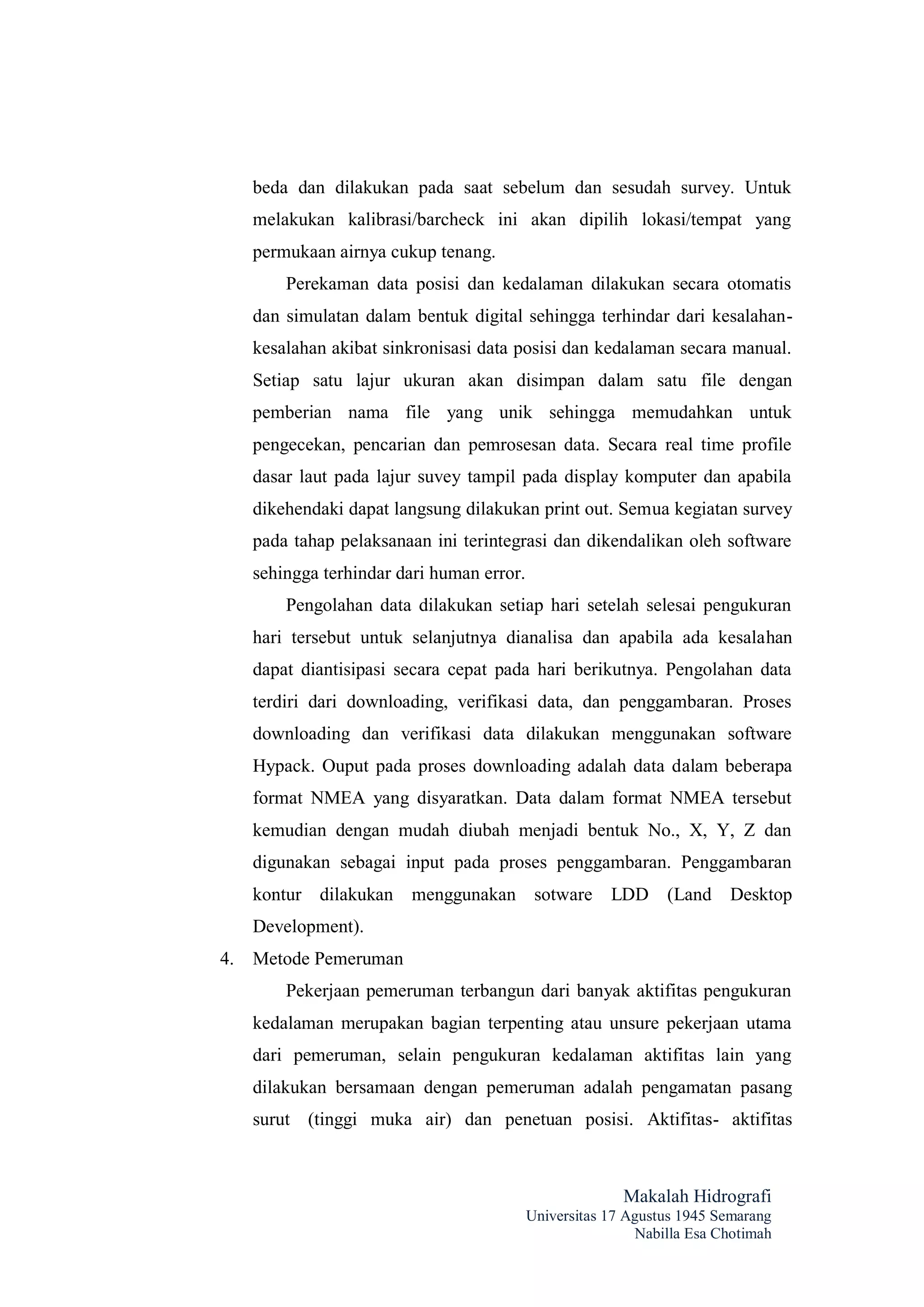 Makalah hidrografi (nabilla esa chotimah) | PDF