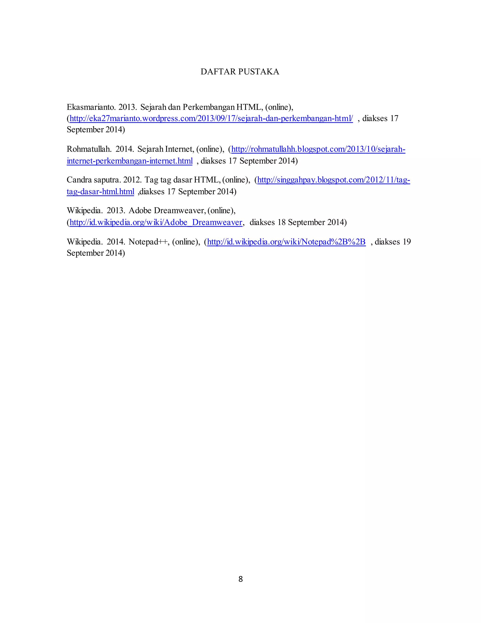 Makalah internet dan html | DOCX