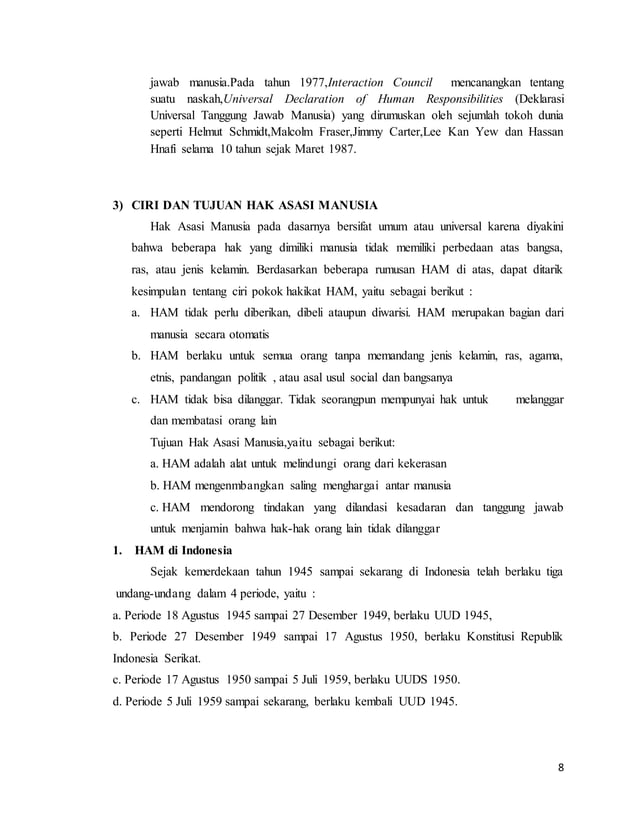Makalah Hukum Dan Ham Sejarah Perkembangan Ham Docx