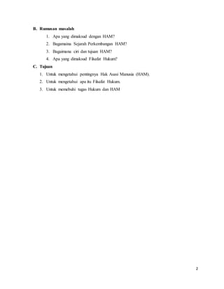 Makalah Hukum dan HAM (Sejarah Perkembangan HAM) | DOCX