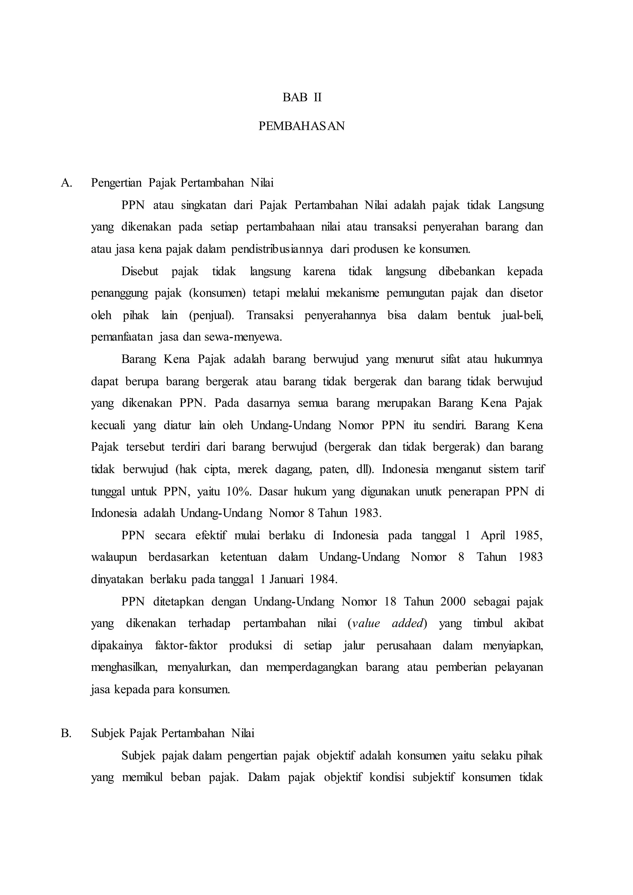 Makalah Pajak Pertambahan Nilai | DOCX
