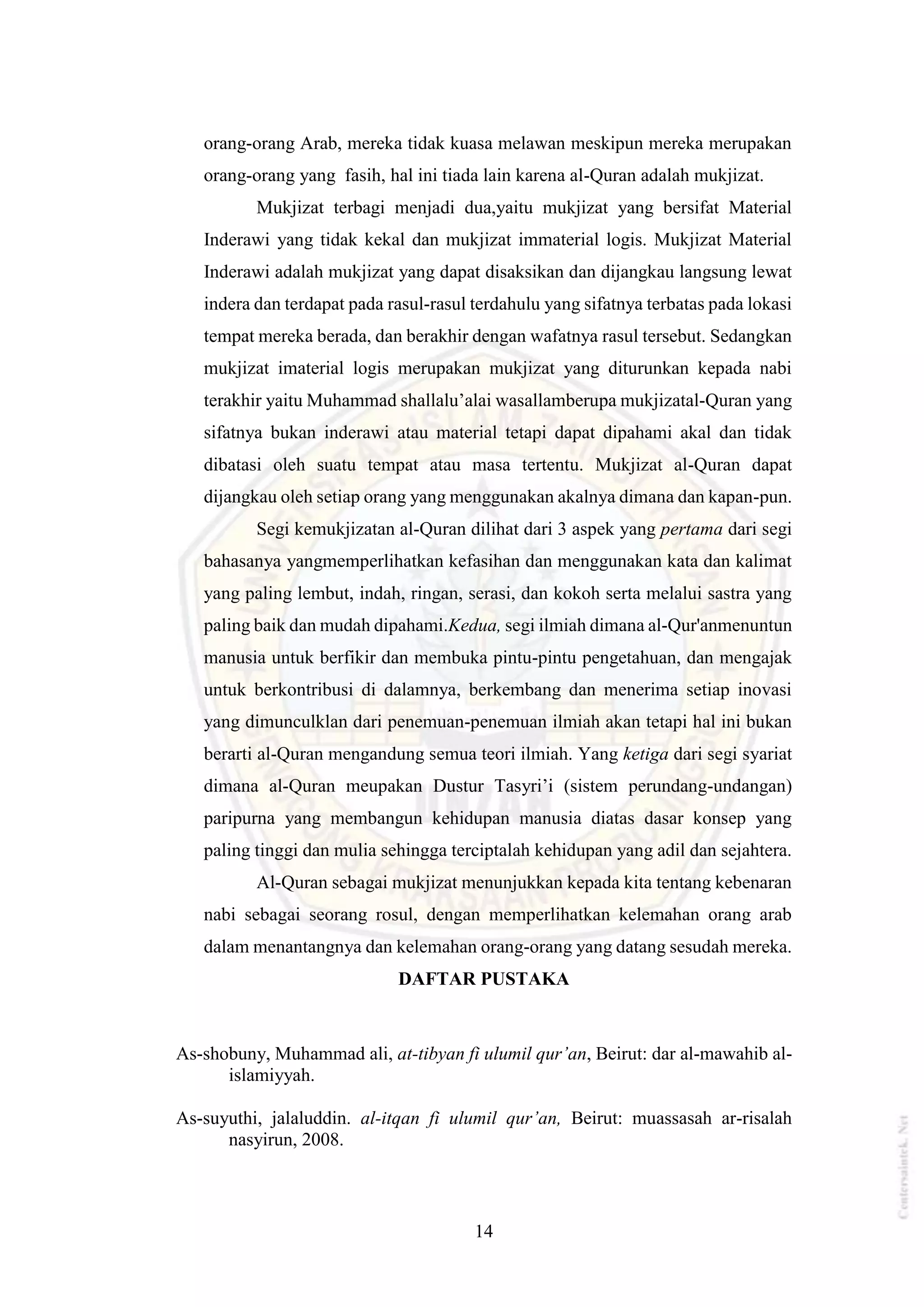 Makalah I’jaz Al - Qur’an.docx