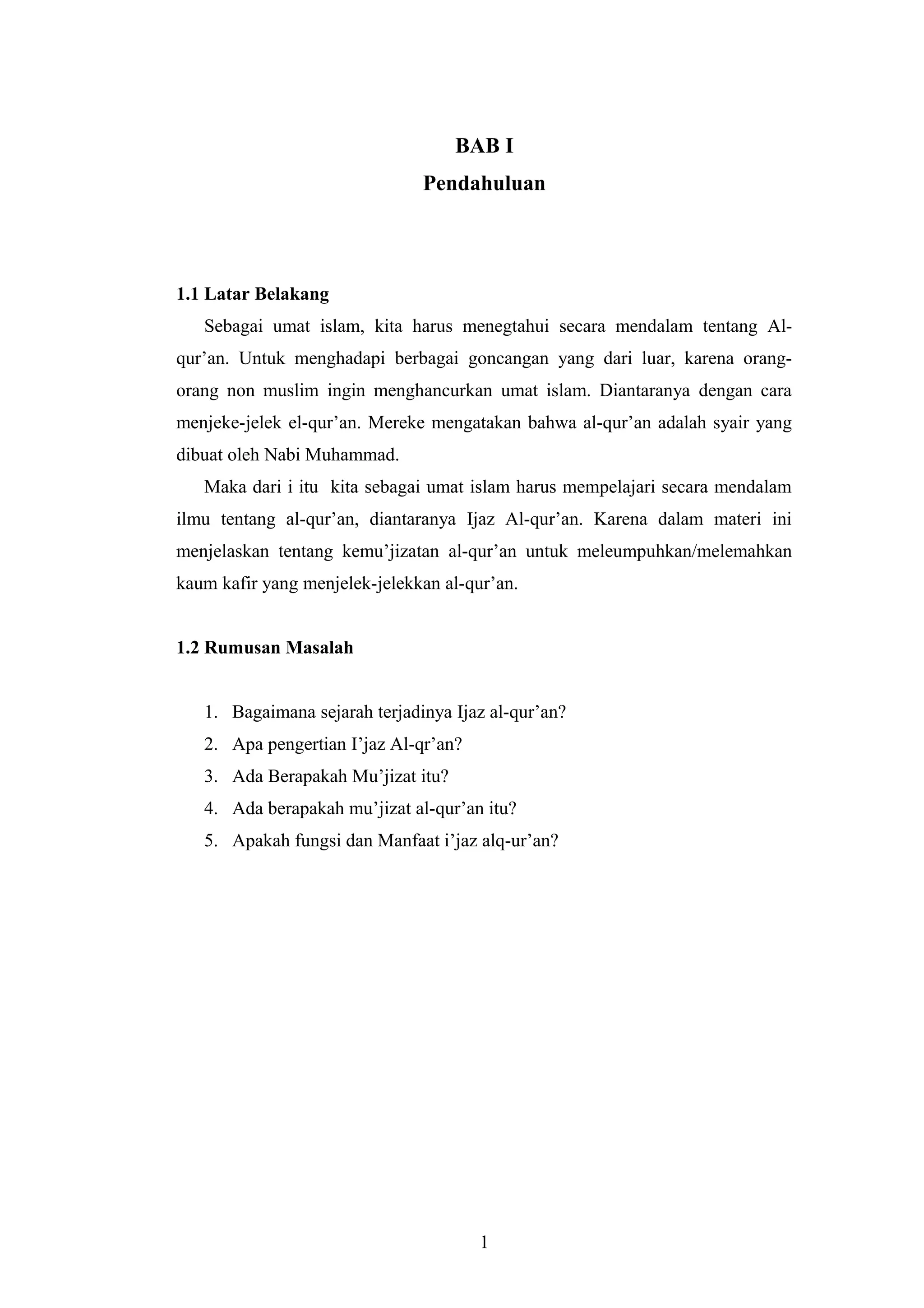 Makalah ijaz alquran | DOC