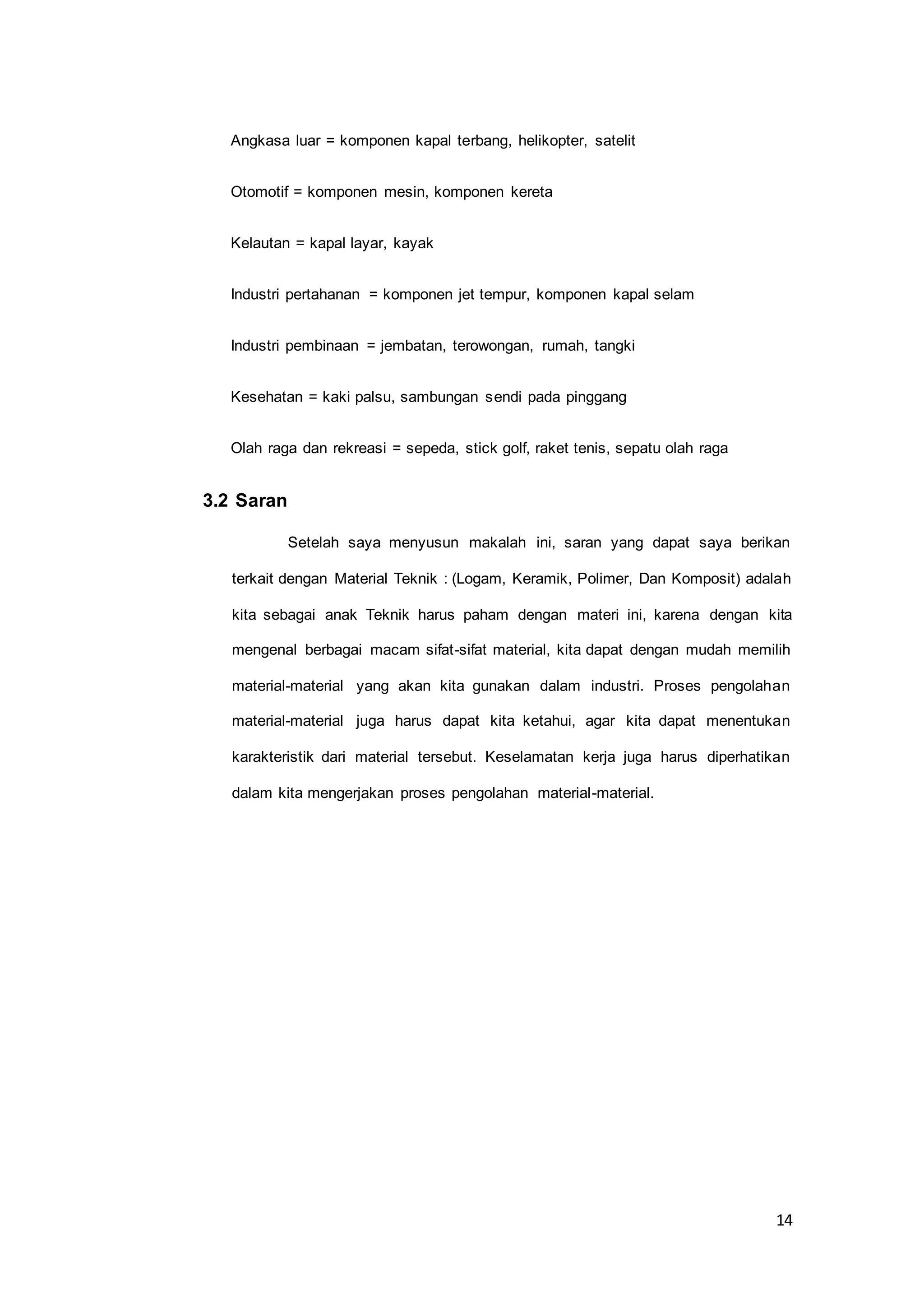 MATERIAL TEKNIK : (LOGAM, KERAMIK, POLIMER, DAN KOMPOSIT) | DOCX