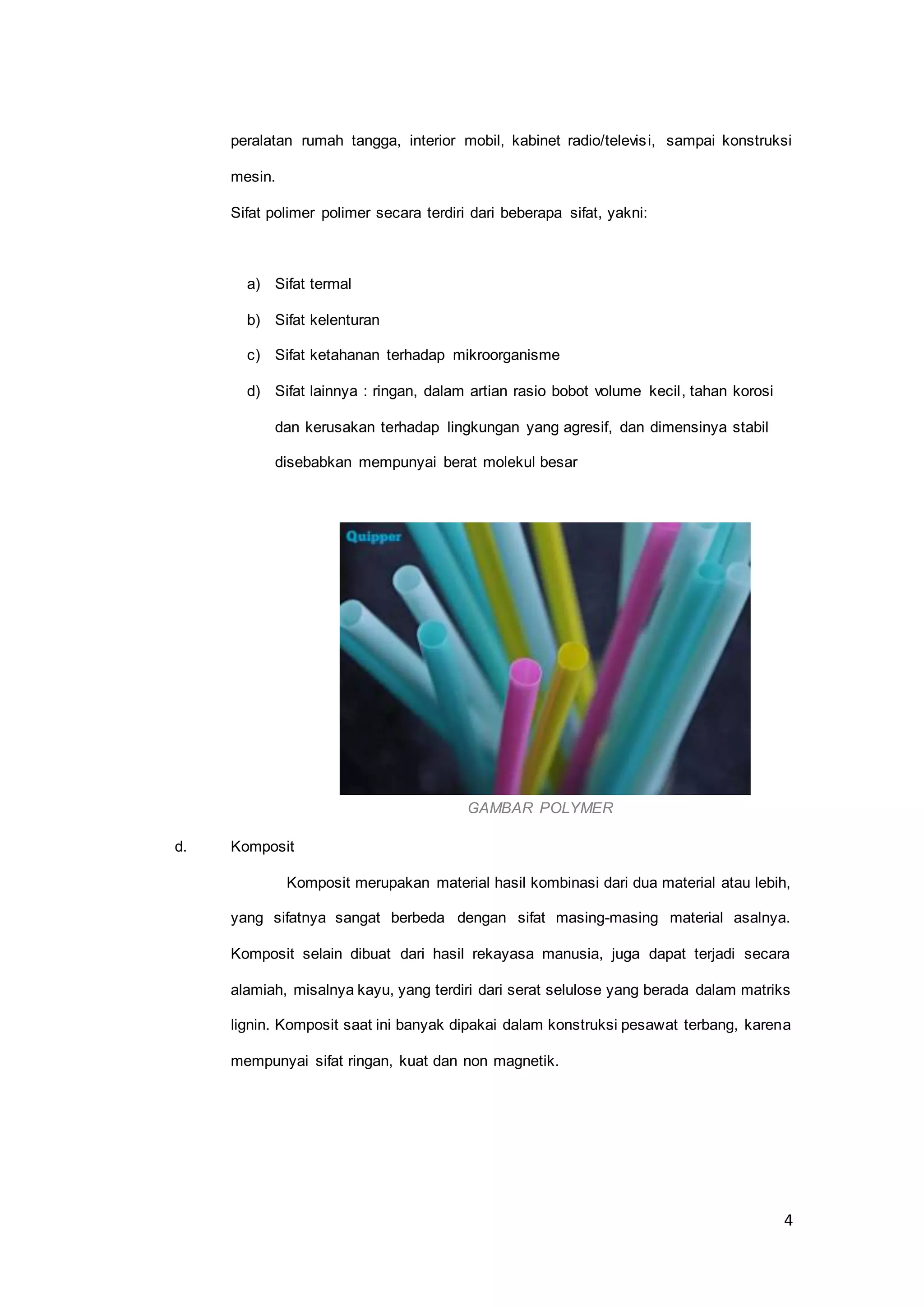 MATERIAL TEKNIK : (LOGAM, KERAMIK, POLIMER, DAN KOMPOSIT) | DOCX