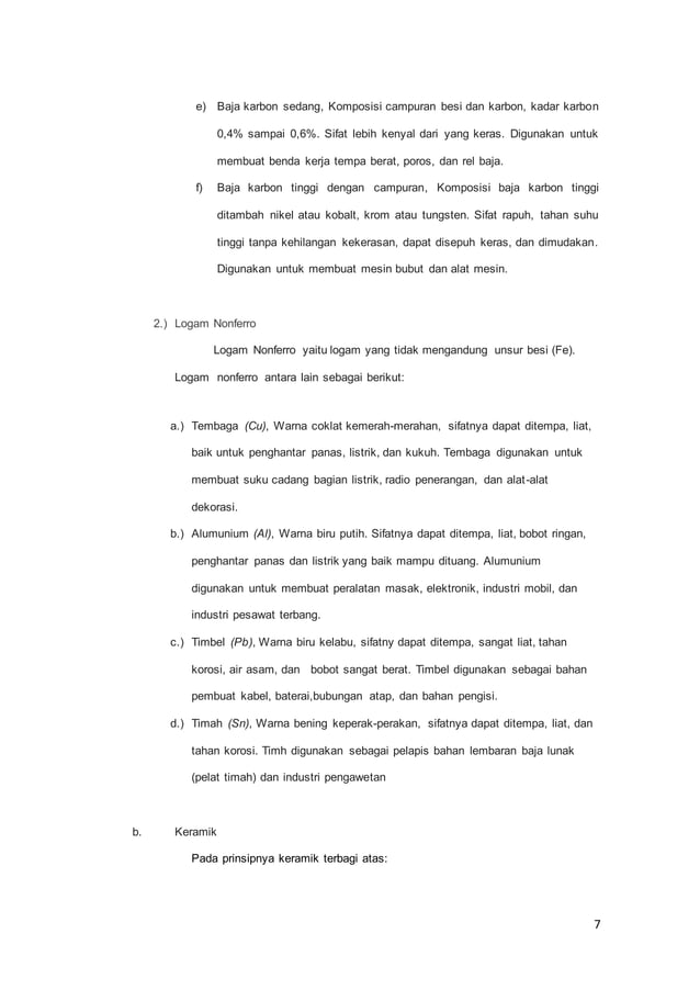 MATERIAL TEKNIK : (LOGAM, KERAMIK, POLIMER, DAN KOMPOSIT) | DOCX