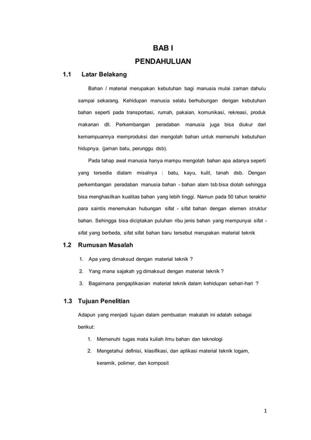 MATERIAL TEKNIK : (LOGAM, KERAMIK, POLIMER, DAN KOMPOSIT) | DOCX