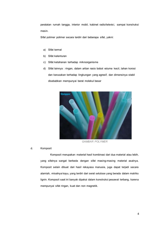 MATERIAL TEKNIK : (LOGAM, KERAMIK, POLIMER, DAN KOMPOSIT) | DOCX