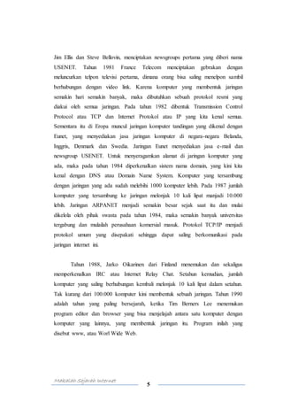 Makalah Sejarah Perkembangan Internet | DOCX