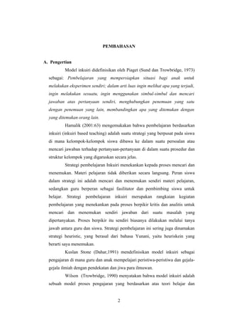 Makalah Strategi Pembelajaran inkuiri | DOC