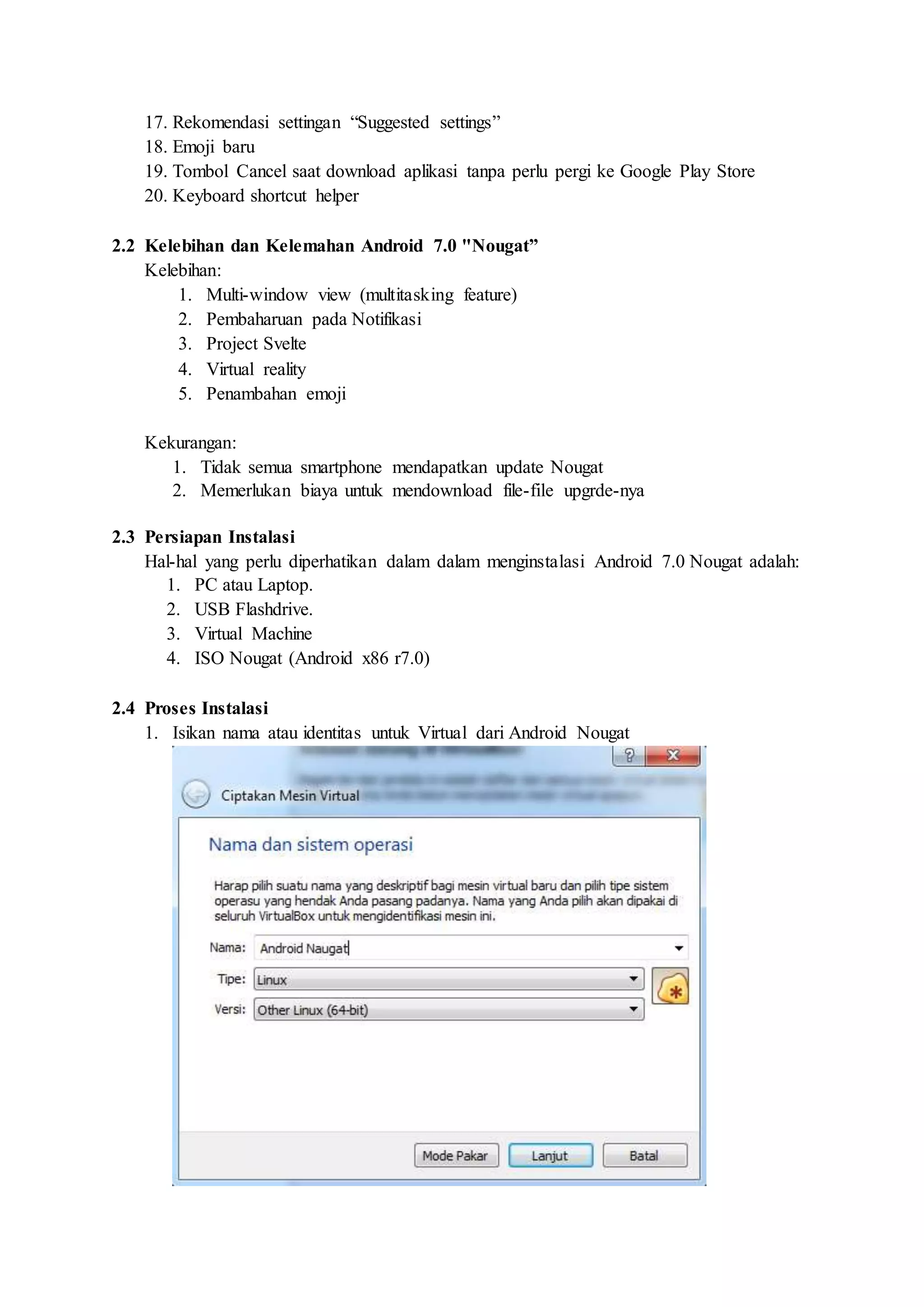 Instalasi Android 7.0 "Nougat" | DOCX