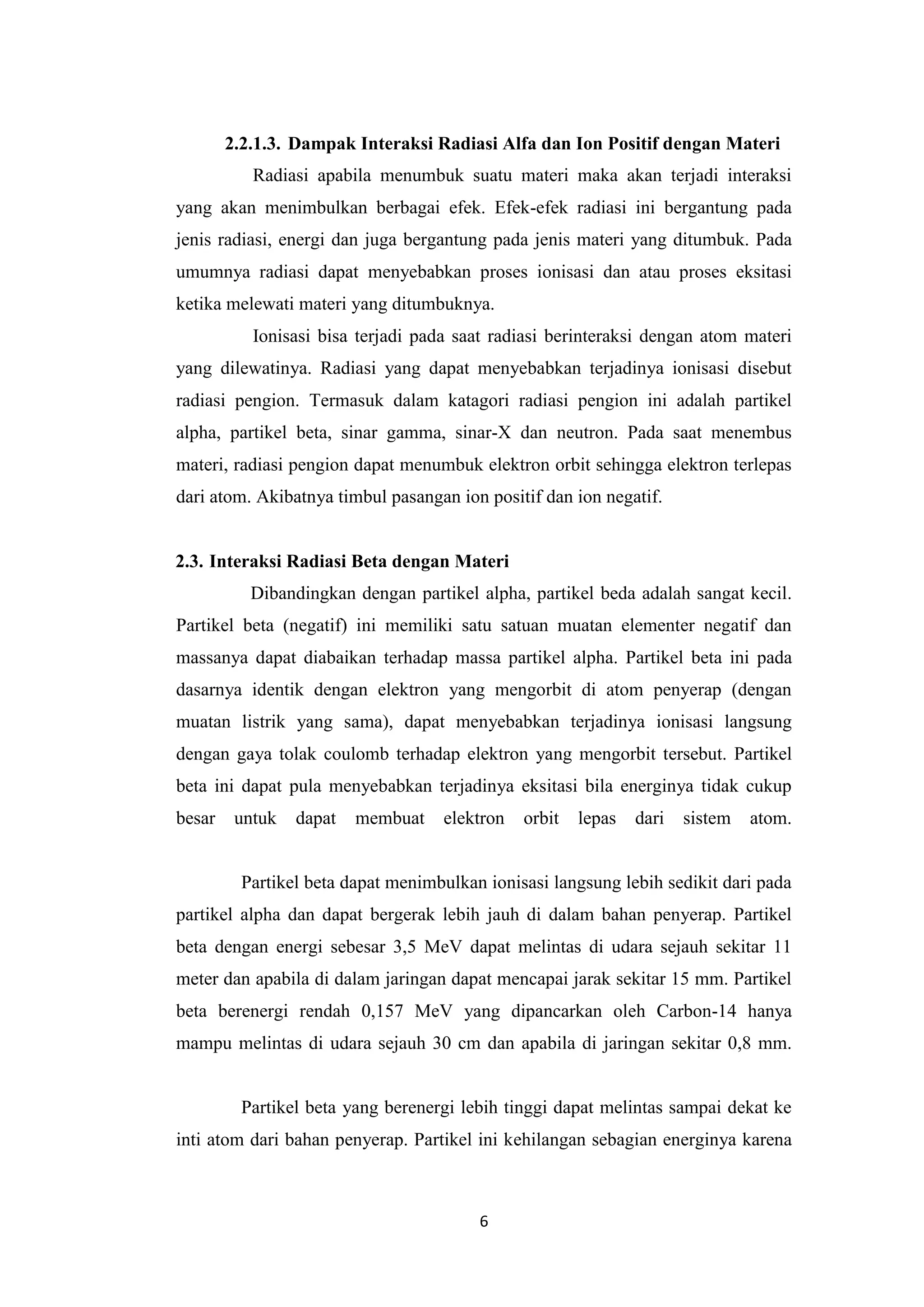 interaksi radiasi dengan materi | DOCX