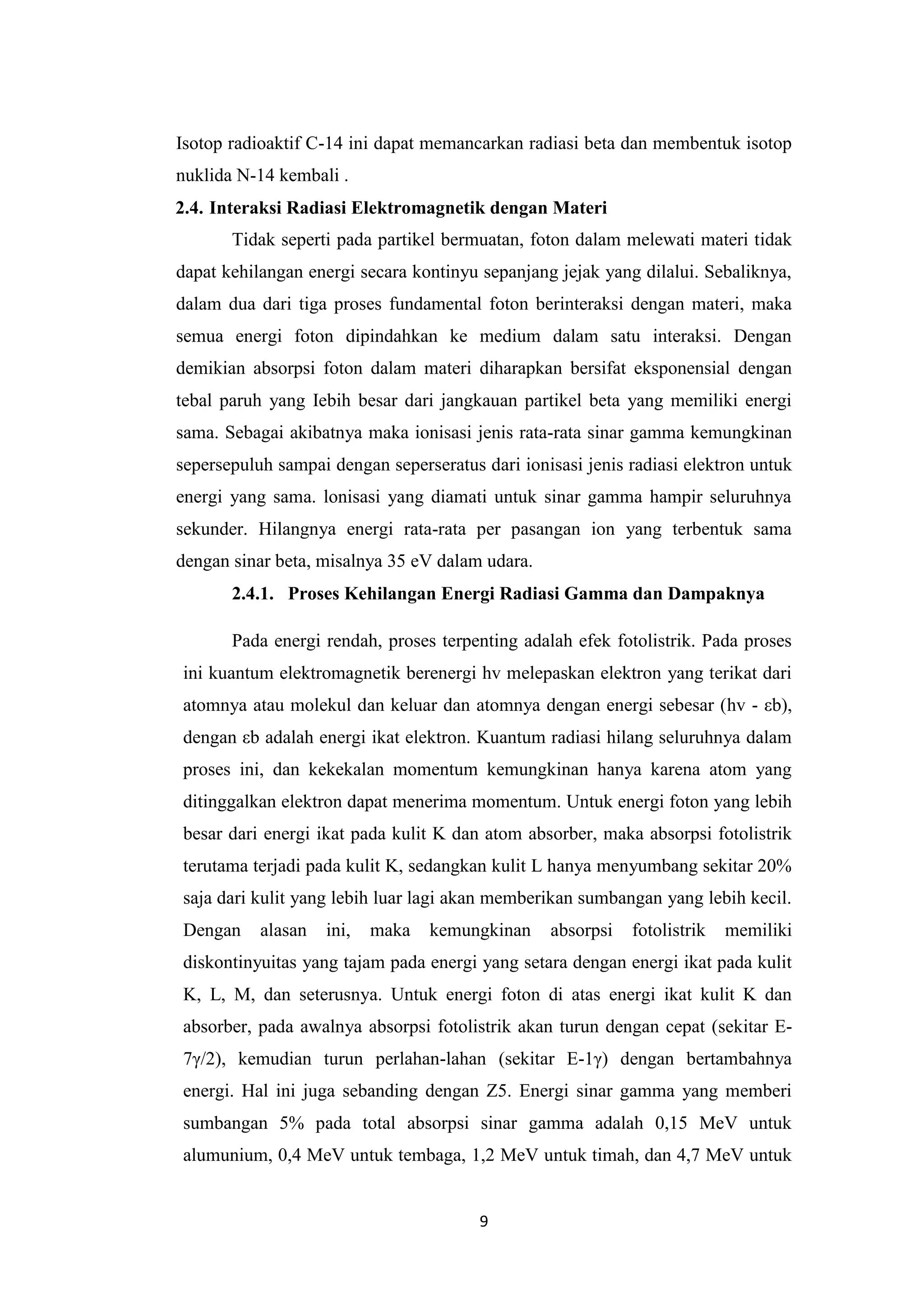 interaksi radiasi dengan materi | DOCX