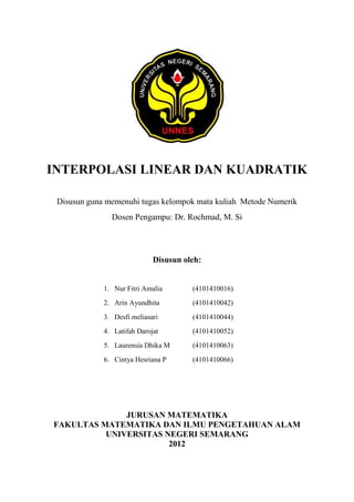 Makalah interpolasi kelompok 2 | DOCX