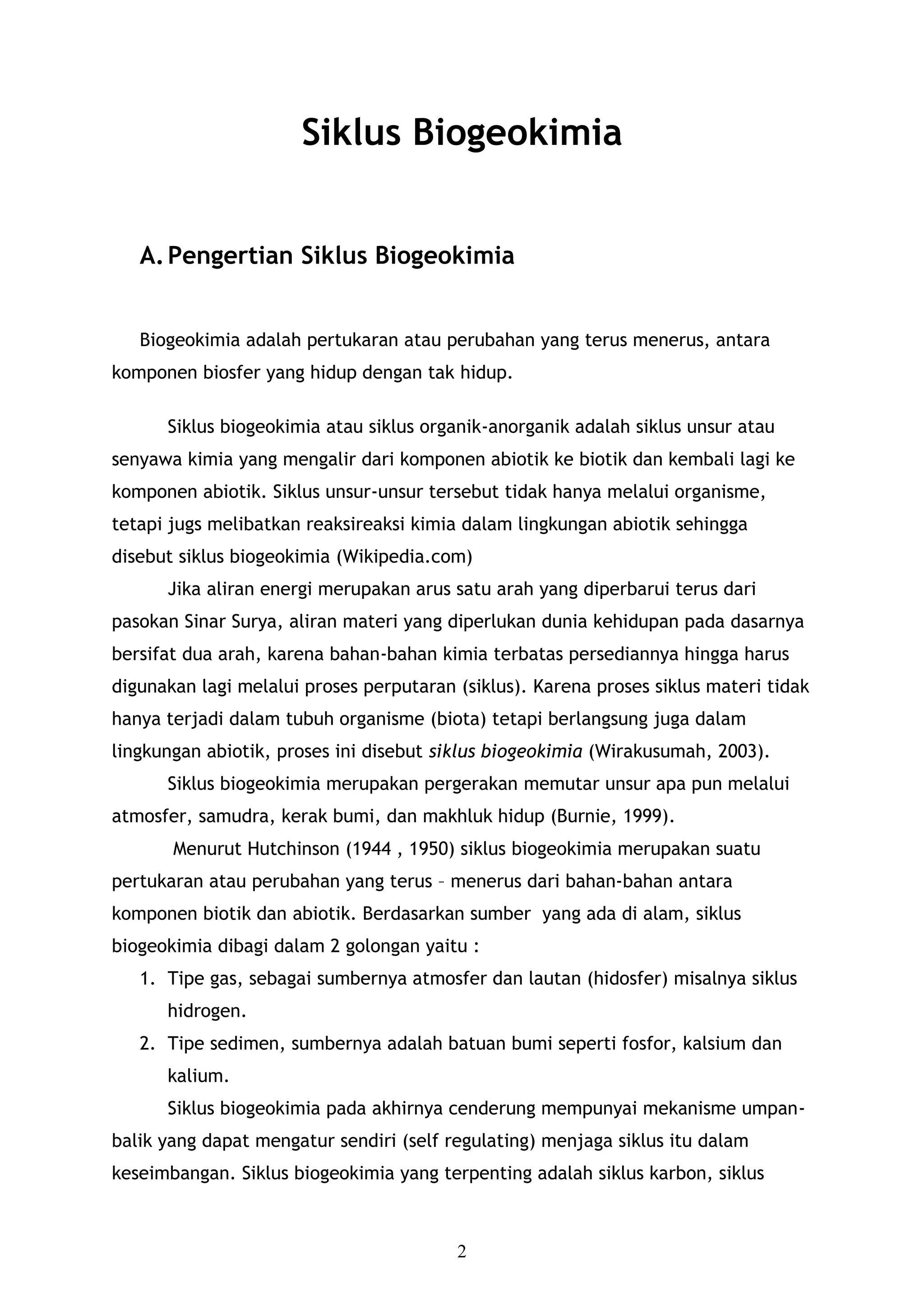 Makalah ipa tentang siklus biogeokimia | DOCX