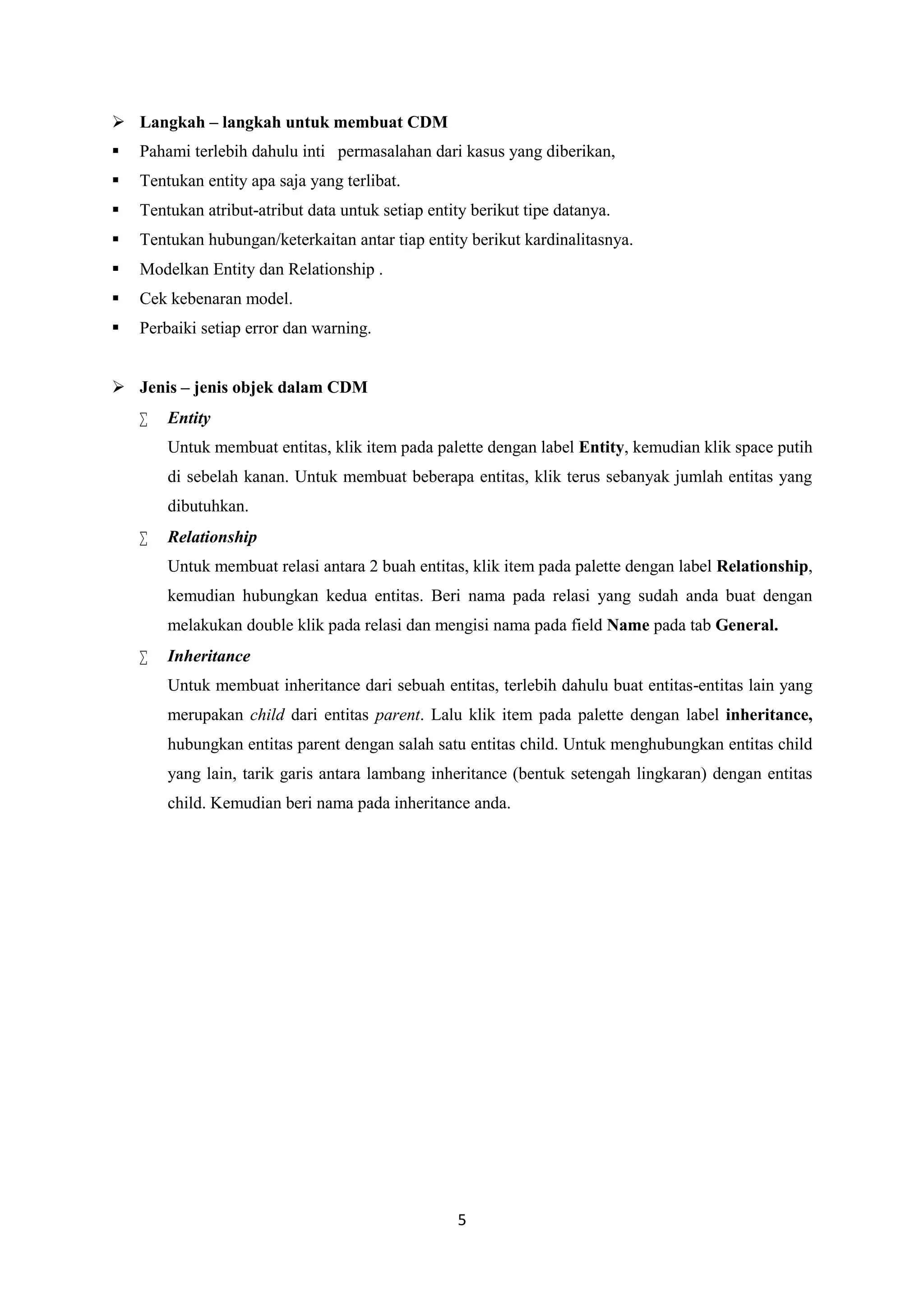 Makalah I Rancangan Database CDM dan PDM | PDF