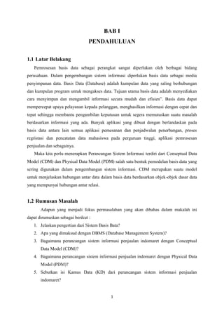 Makalah I Rancangan Database CDM dan PDM | PDF