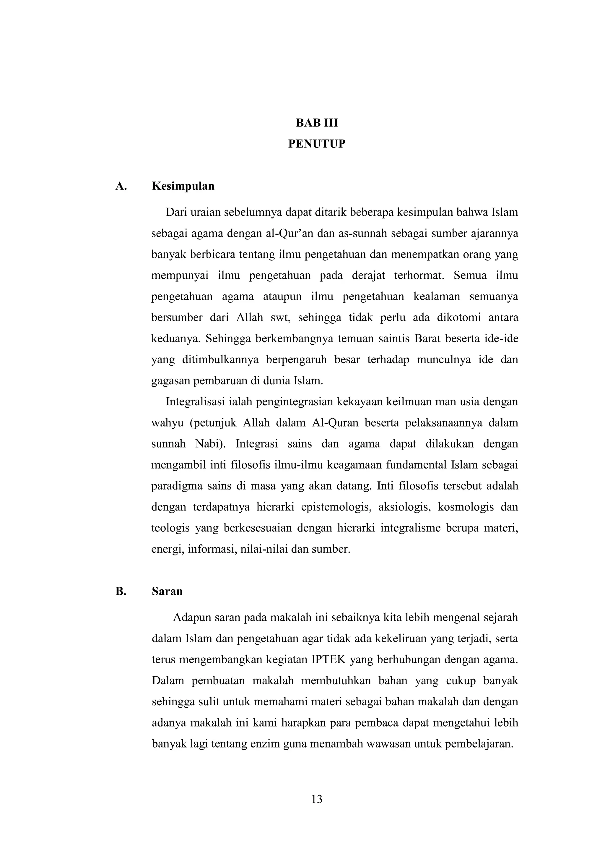 Makalah islam dan ilmu pengetahuan kelompok5 | PDF