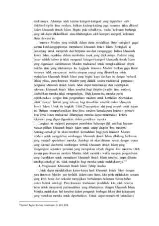 konsep integrasi ilmu menurut ismail razi al faruqi | DOCX