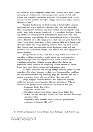 konsep integrasi ilmu menurut ismail razi al faruqi | DOCX