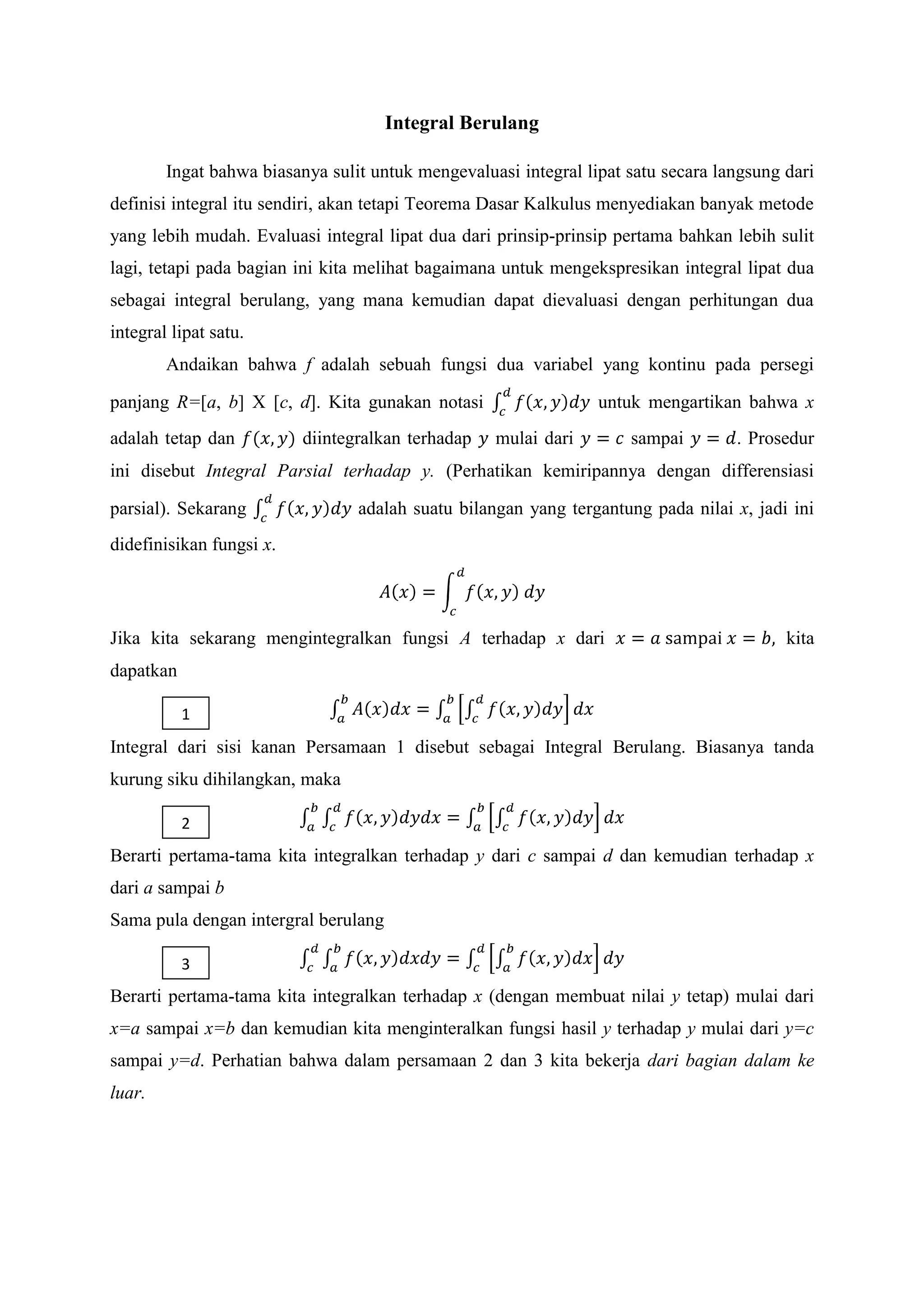 Integral Berulang (Iterated Integrals) | DOCX