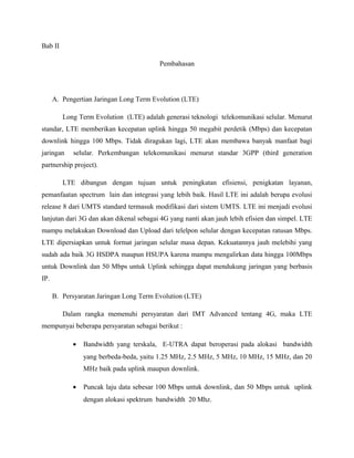 Jaringan Modern (Long Term Evolution) | DOC