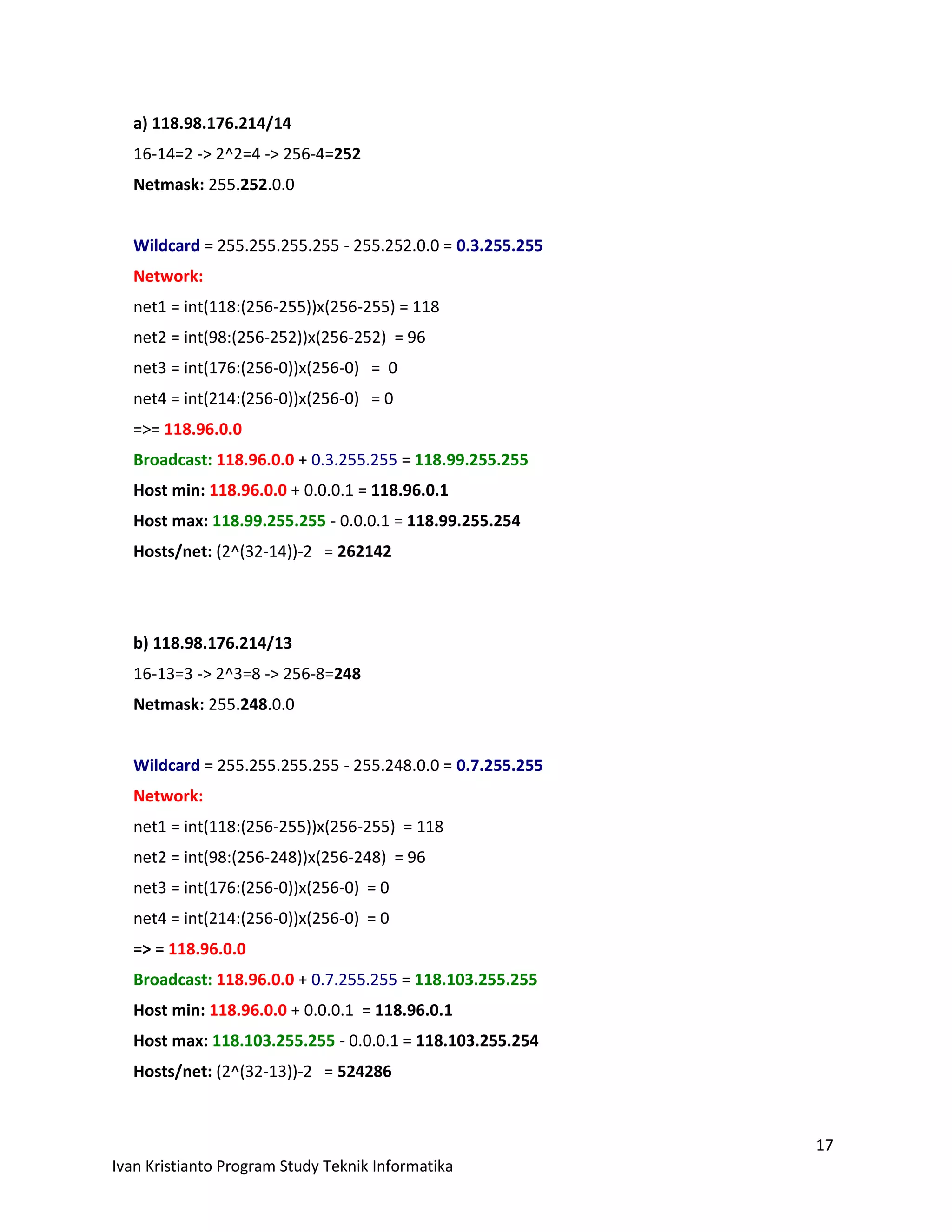 IP Address, Subnetting, Routing Makalah jarkom | PDF
