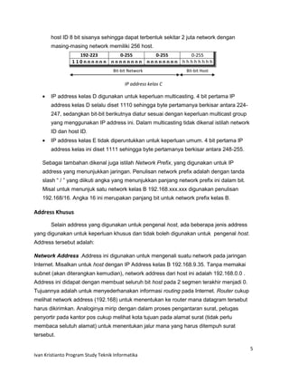 IP Address, Subnetting, Routing Makalah jarkom | PDF