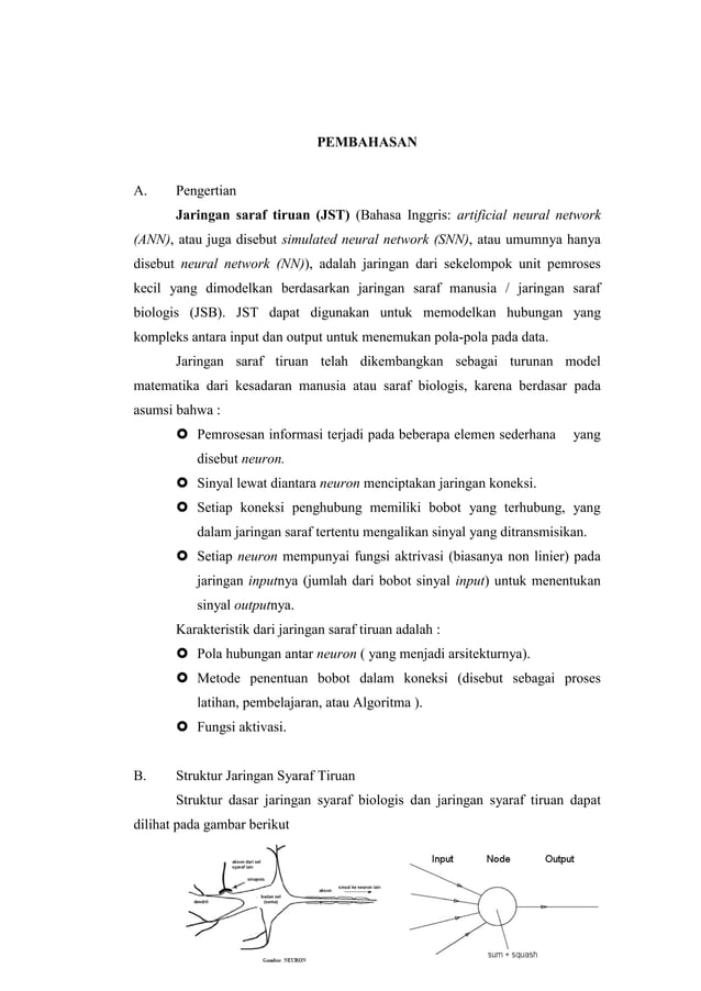 Jaringan Syaraf Tiruan | PDF