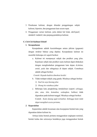 Makalah Pengertian Kalmat Efektif dan Ciri-Cirinya | PDF
