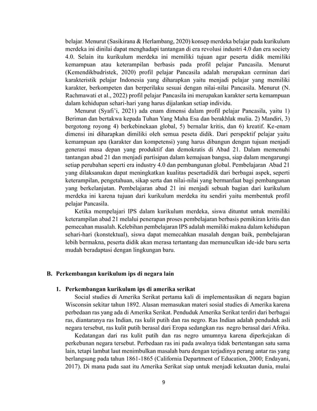 Makalah PEMBELAJARAN IPS SD "Perkembangan IPS di Indonesia dan Negara Lain" | PDF