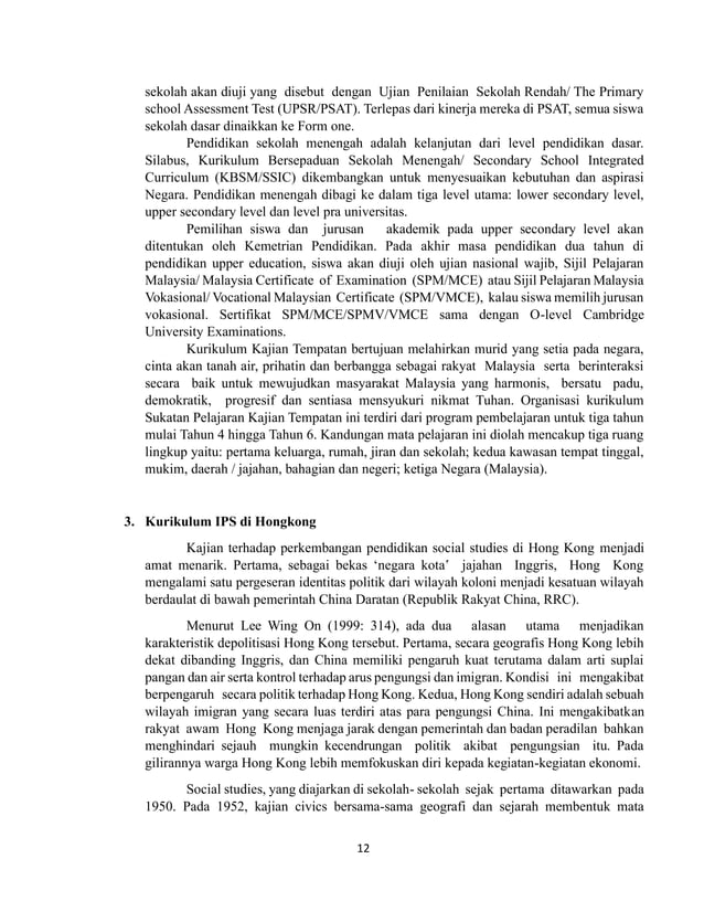 Makalah PEMBELAJARAN IPS SD "Perkembangan IPS di Indonesia dan Negara Lain" | PDF