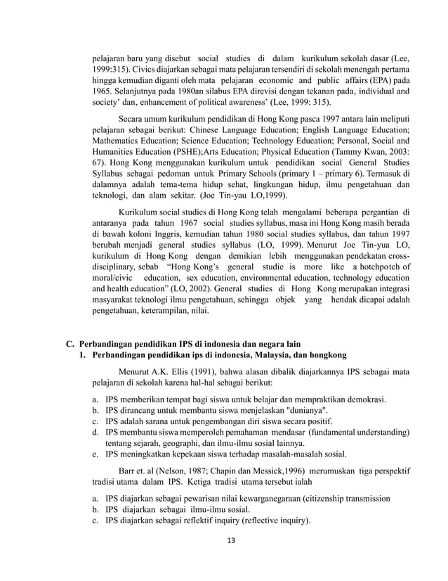 Makalah PEMBELAJARAN IPS SD "Perkembangan IPS di Indonesia dan Negara Lain" | PDF