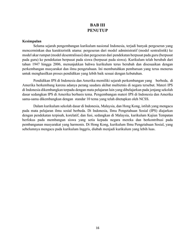 Makalah PEMBELAJARAN IPS SD "Perkembangan IPS di Indonesia dan Negara Lain" | PDF