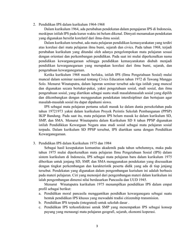 Makalah PEMBELAJARAN IPS SD "Perkembangan IPS di Indonesia dan Negara Lain" | PDF