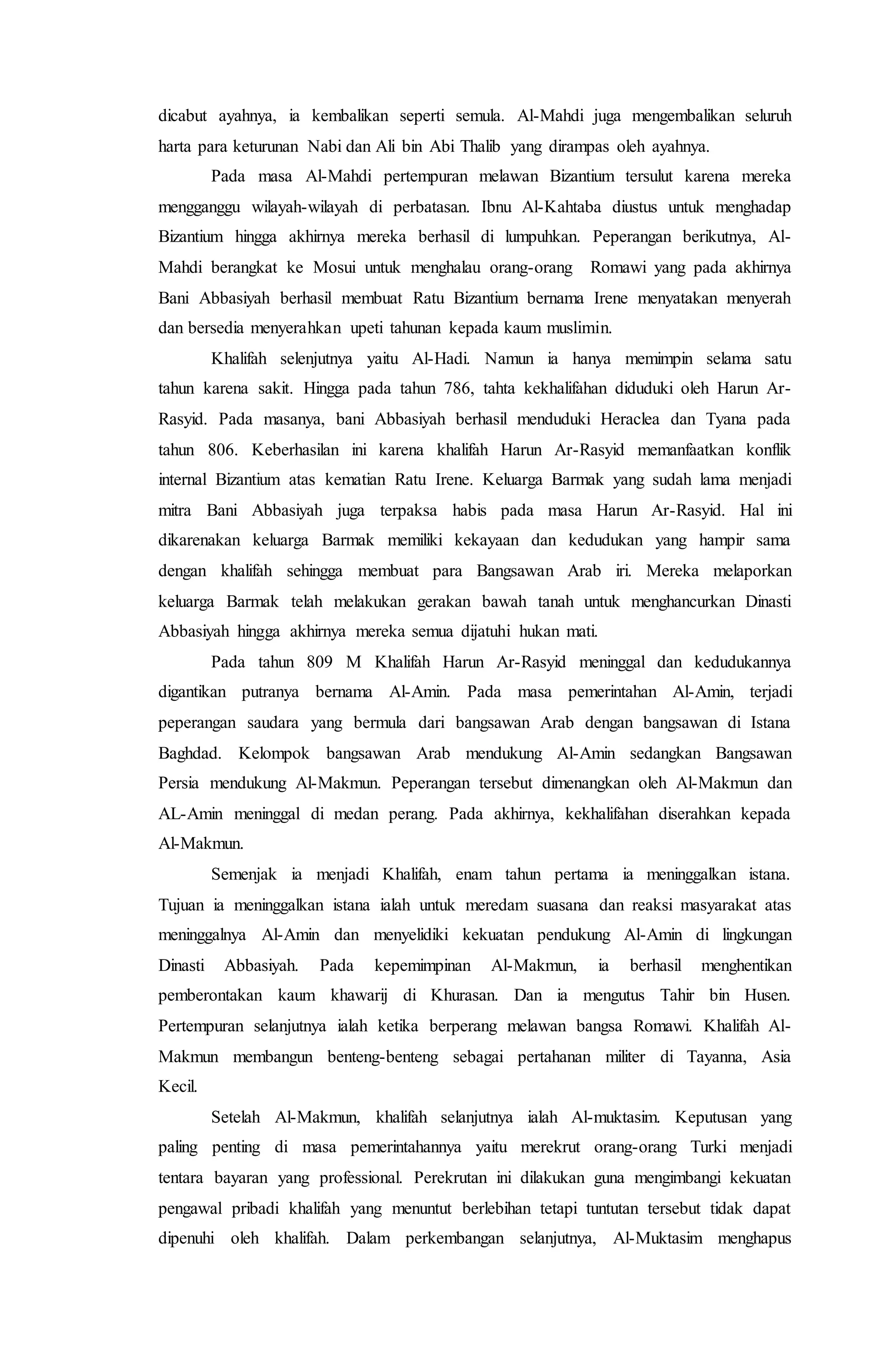 makalah Dinasti Abbasiyah | DOC