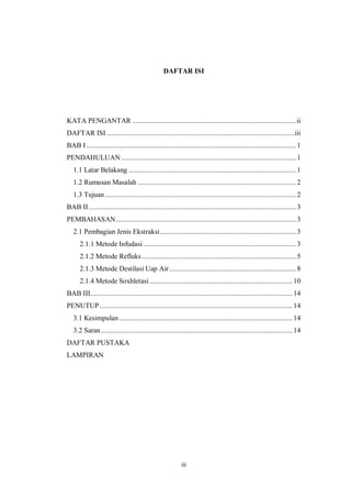 Makalah Ekstraksi Cara Panas | PDF