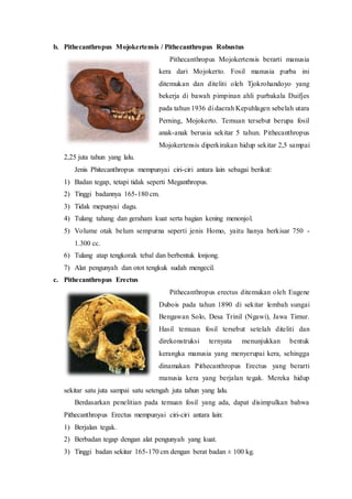 Makalah Manusia Purba Di Indonesia | DOCX