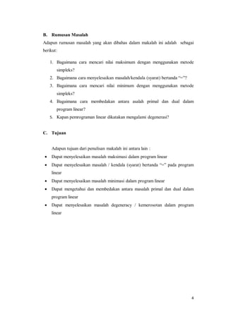 Makalah kelompok 4 metode simpleks | PDF