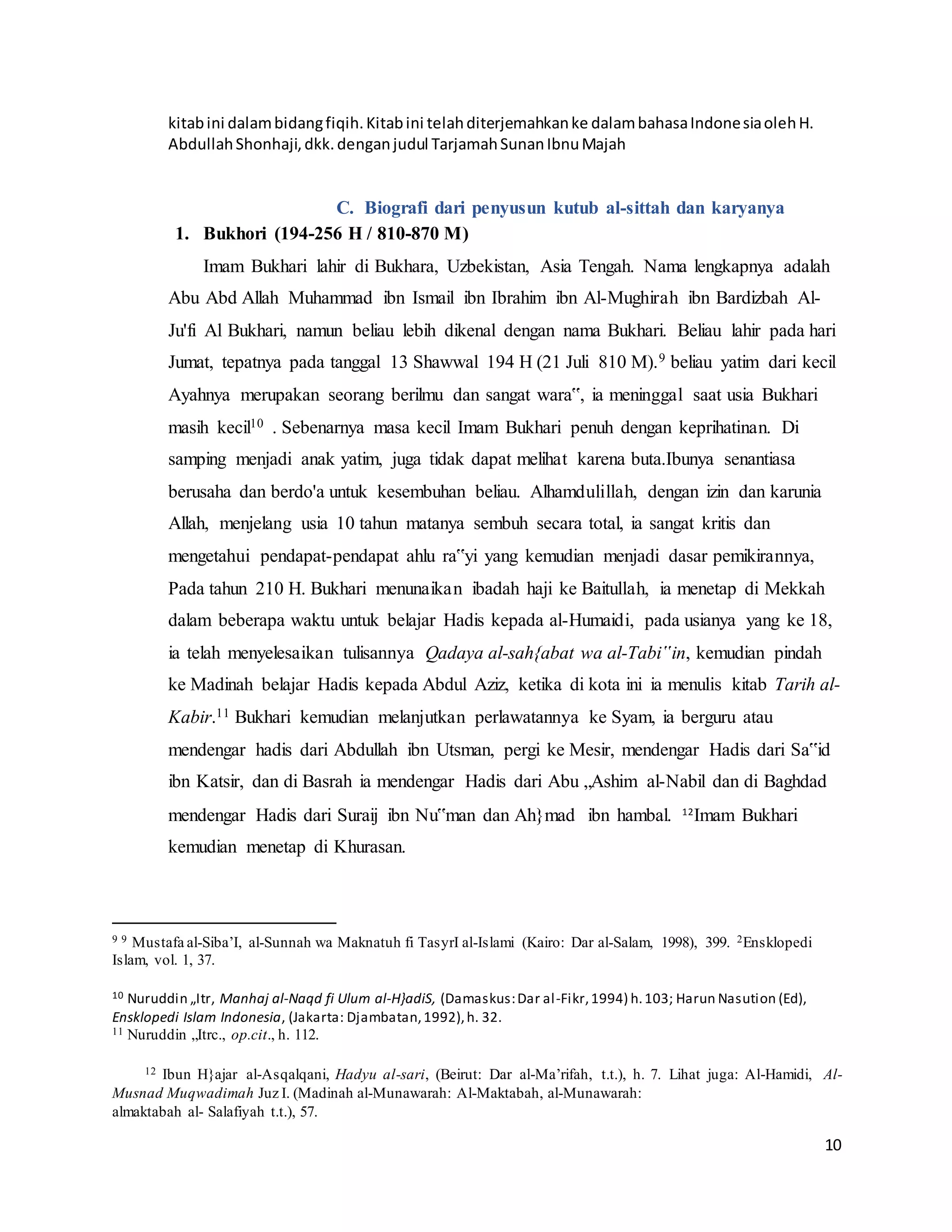 Makalah kutub al sittah | DOCX