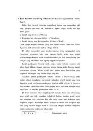 Teori Kuantitas Uang | DOCX