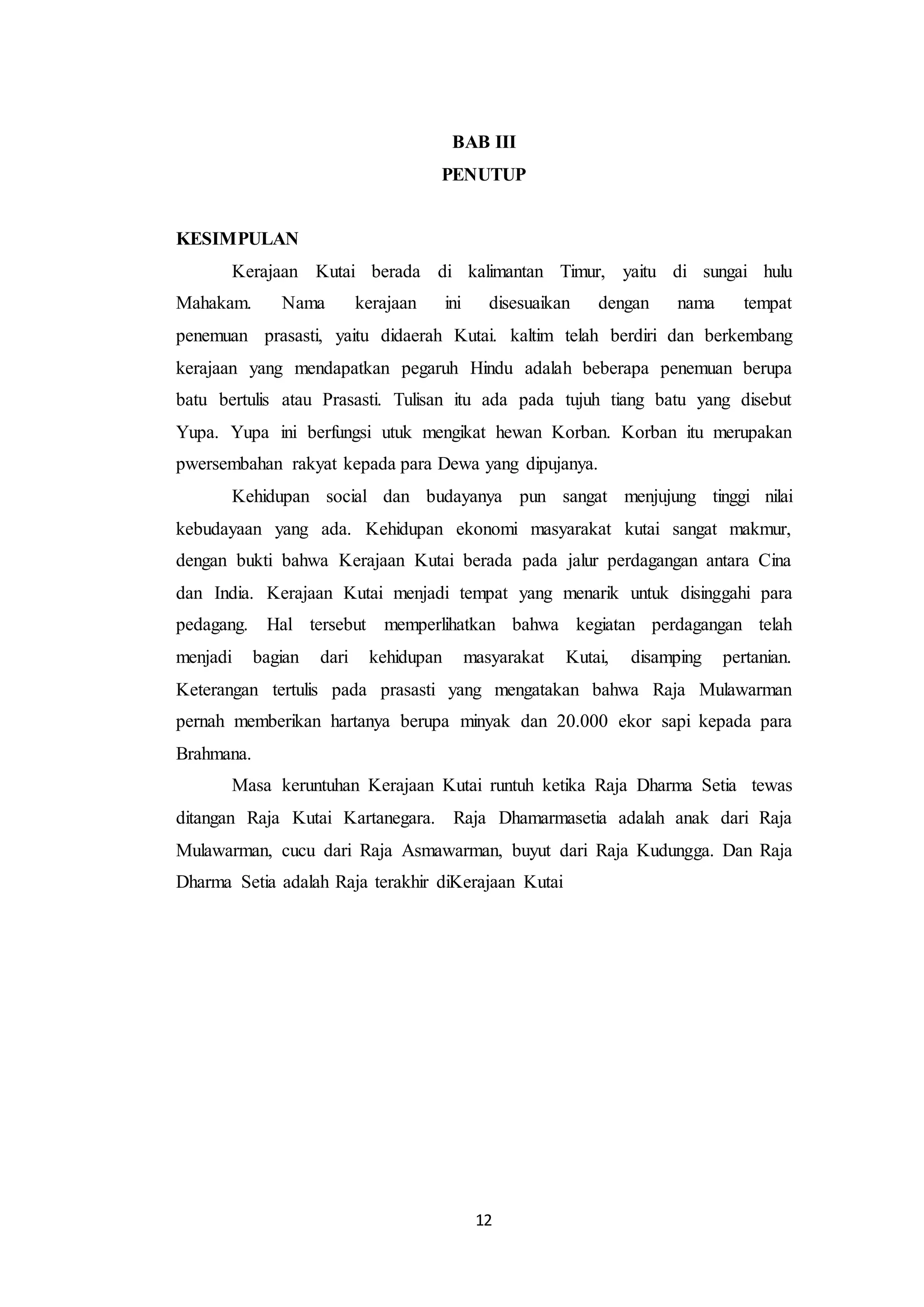 Makalah kerajaan kutai | DOCX