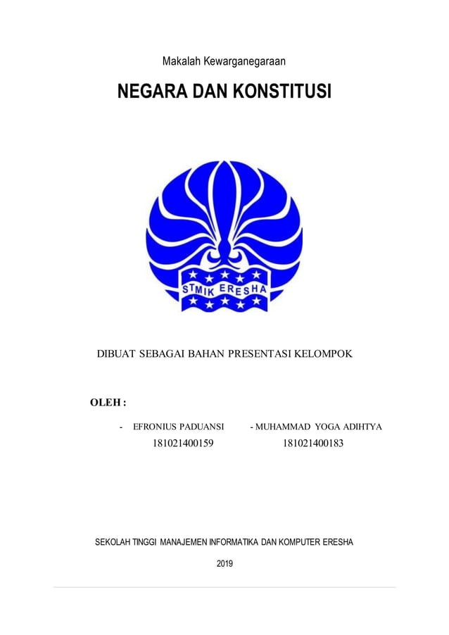 Makalah kewarganegaraan negara dan konstitusi | DOCX