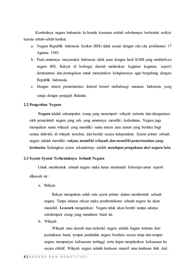 Makalah kewarganegaraan negara dan konstitusi | DOCX