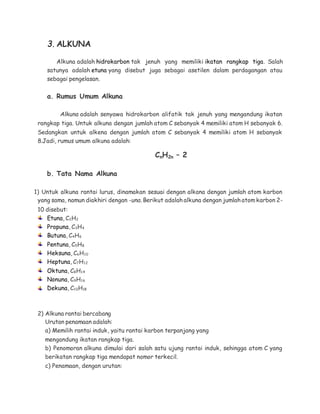 Makalah alkana alkena alkuna | DOCX