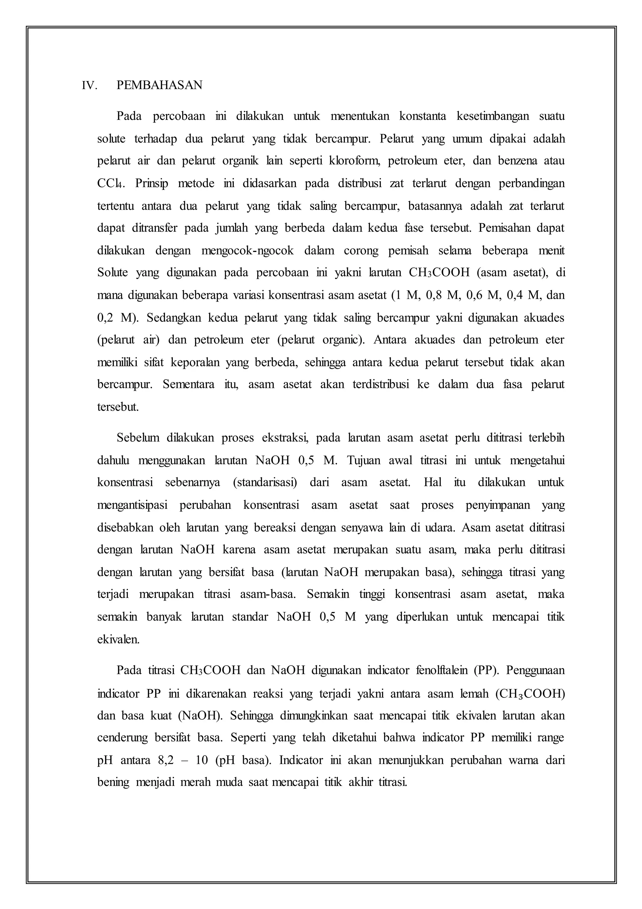 DISTRIBUSI SOLUT ANTARA DUA PELARUT TAK BERCAMPUR | DOCX