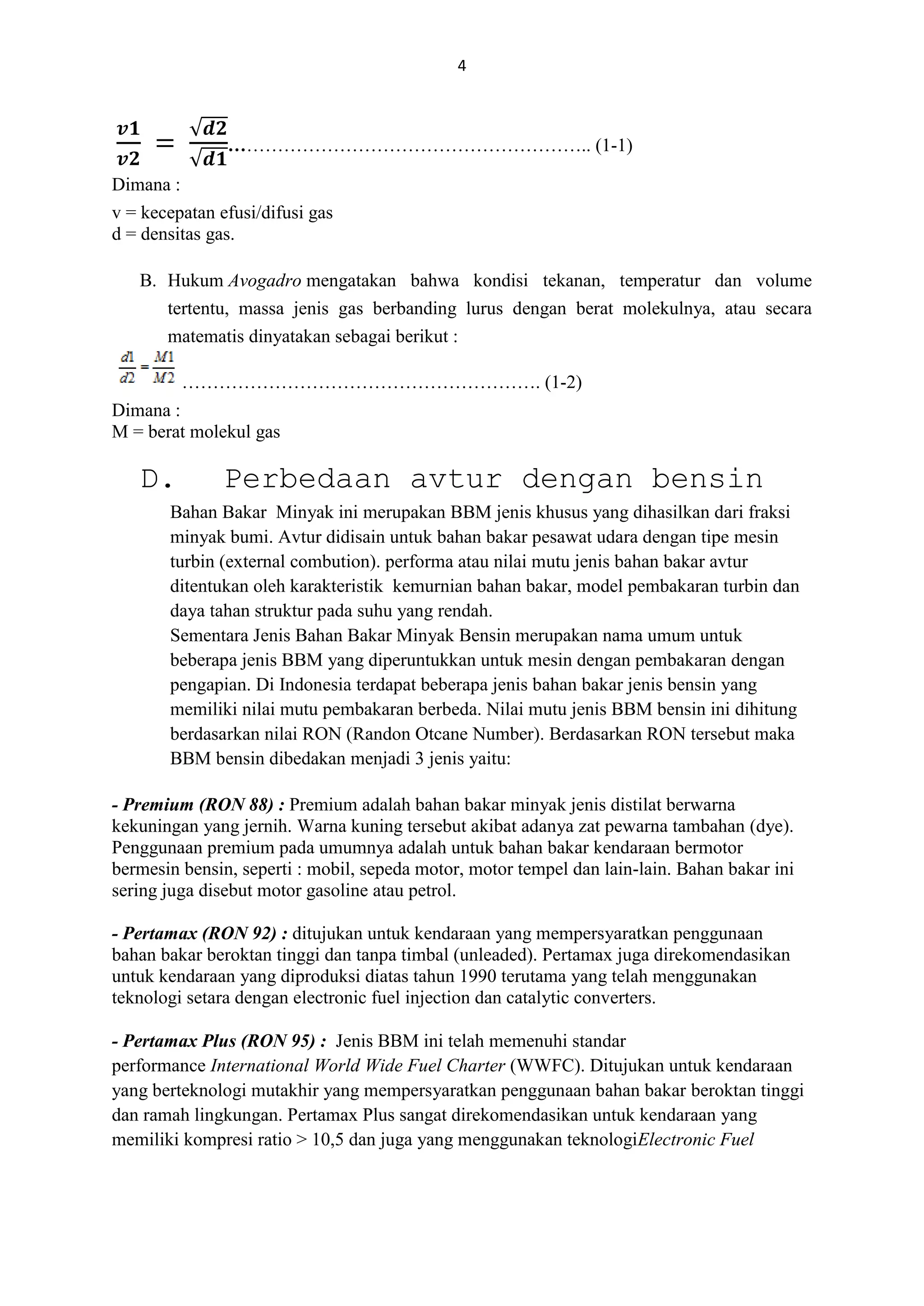 Makalah kimia : Gas dan Avtur | DOCX