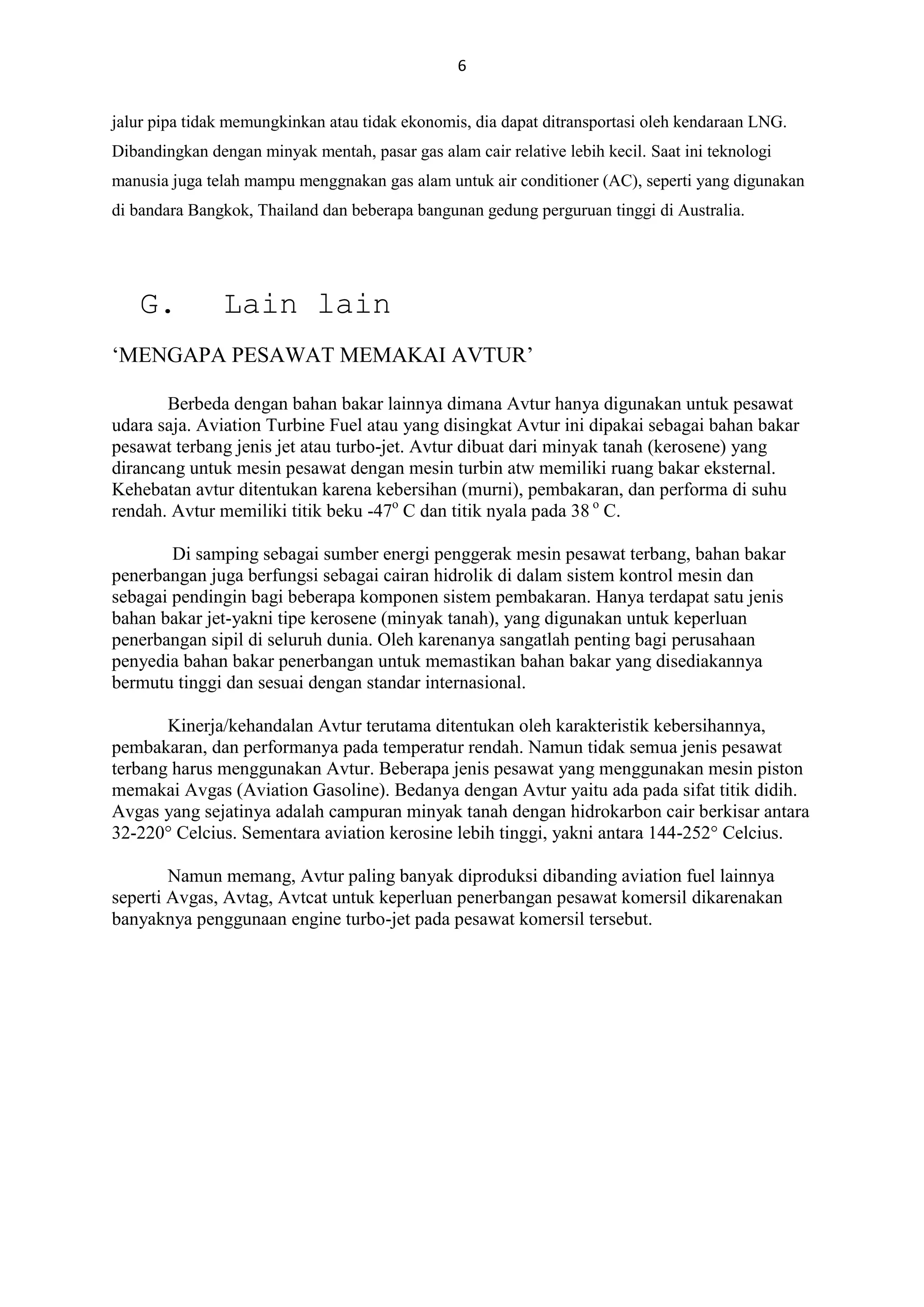 Makalah kimia : Gas dan Avtur | DOCX