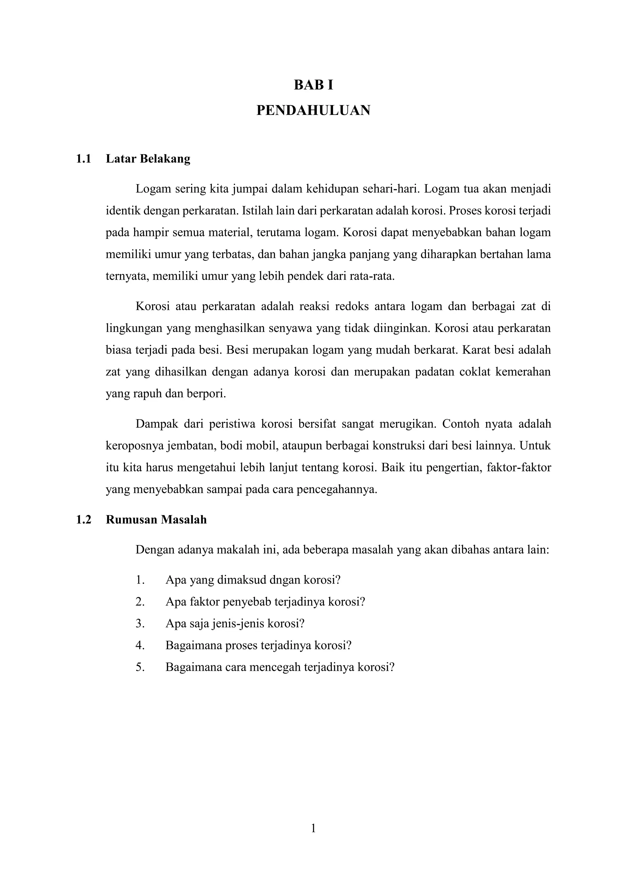 MAKALAH KIMIA KOROSI | PDF
